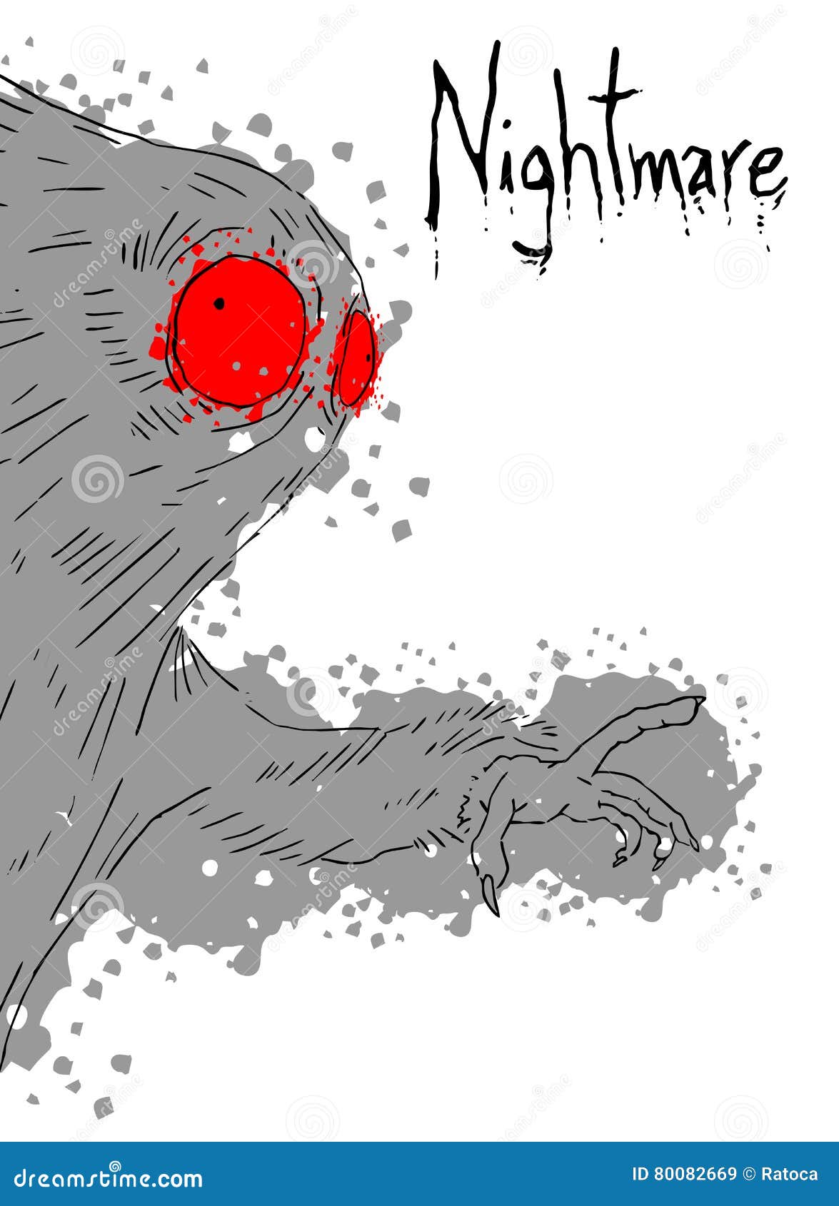 Fear monster stock vector. Illustration of nightmare - 80082669