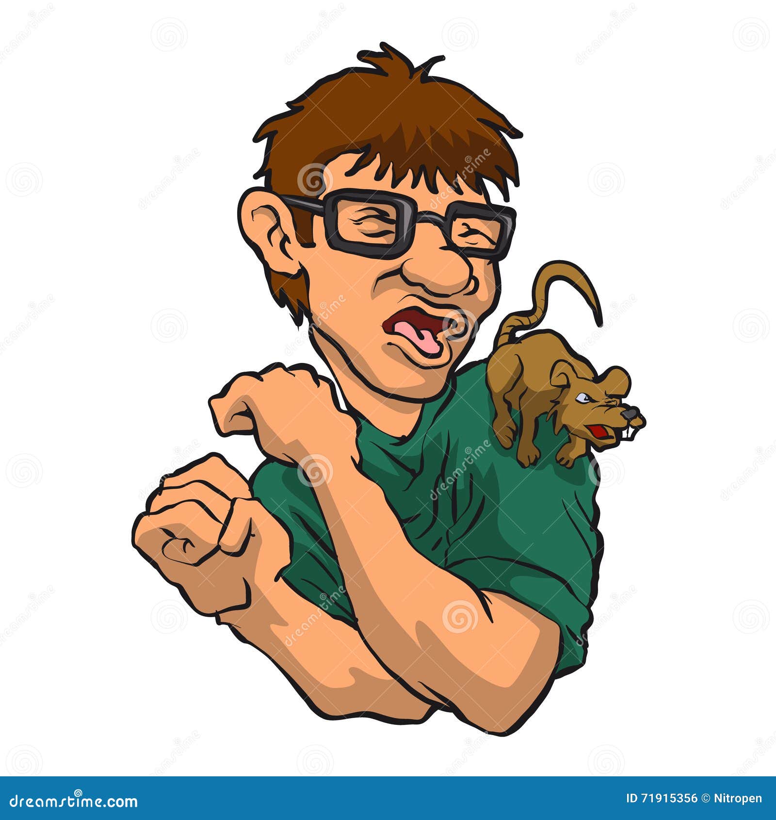 Fear of the mouse stock vector. Illustration of vector - 71915356