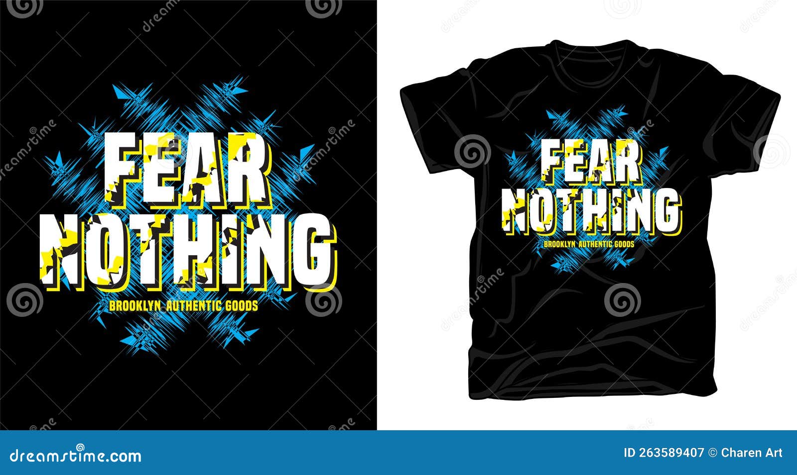 Fear Nothing Typography T Shirt Design Stock Illustration ...