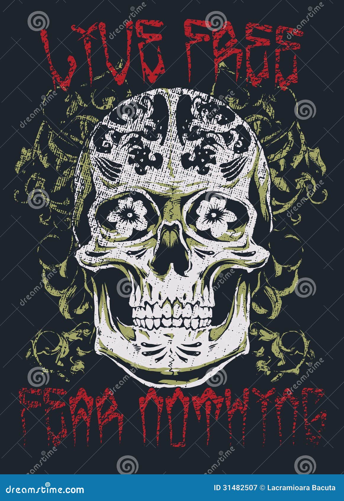 Fear nothing stock vector. Illustration of design, horror - 31482507