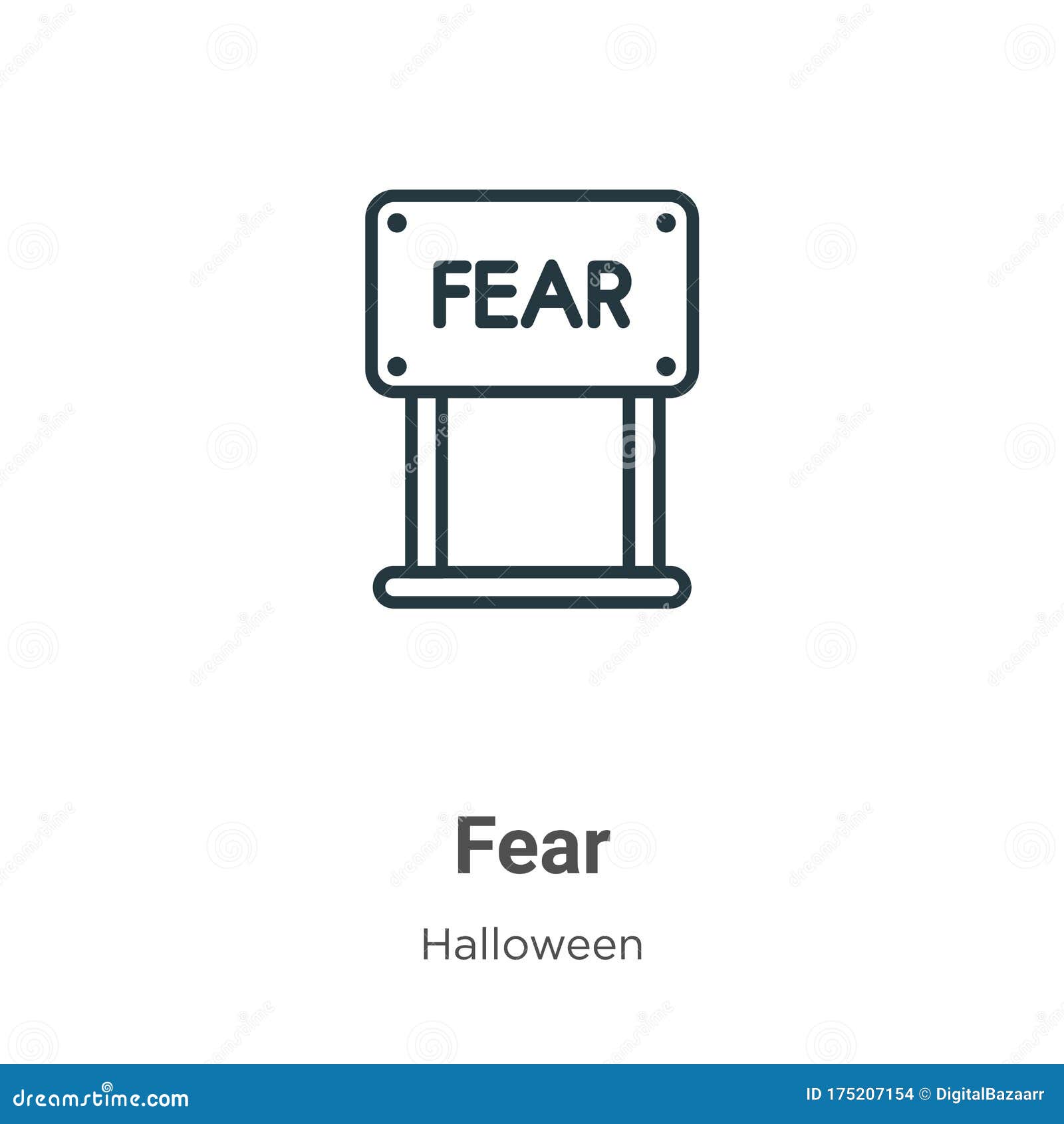 Fear Outline Vector Icon. Thin Line Black Fear Icon, Flat Vector Simple ...