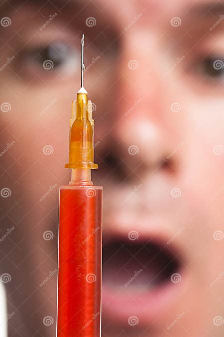 Fear or Phobia of Injections Stock Photo - Image of scream, needle ...