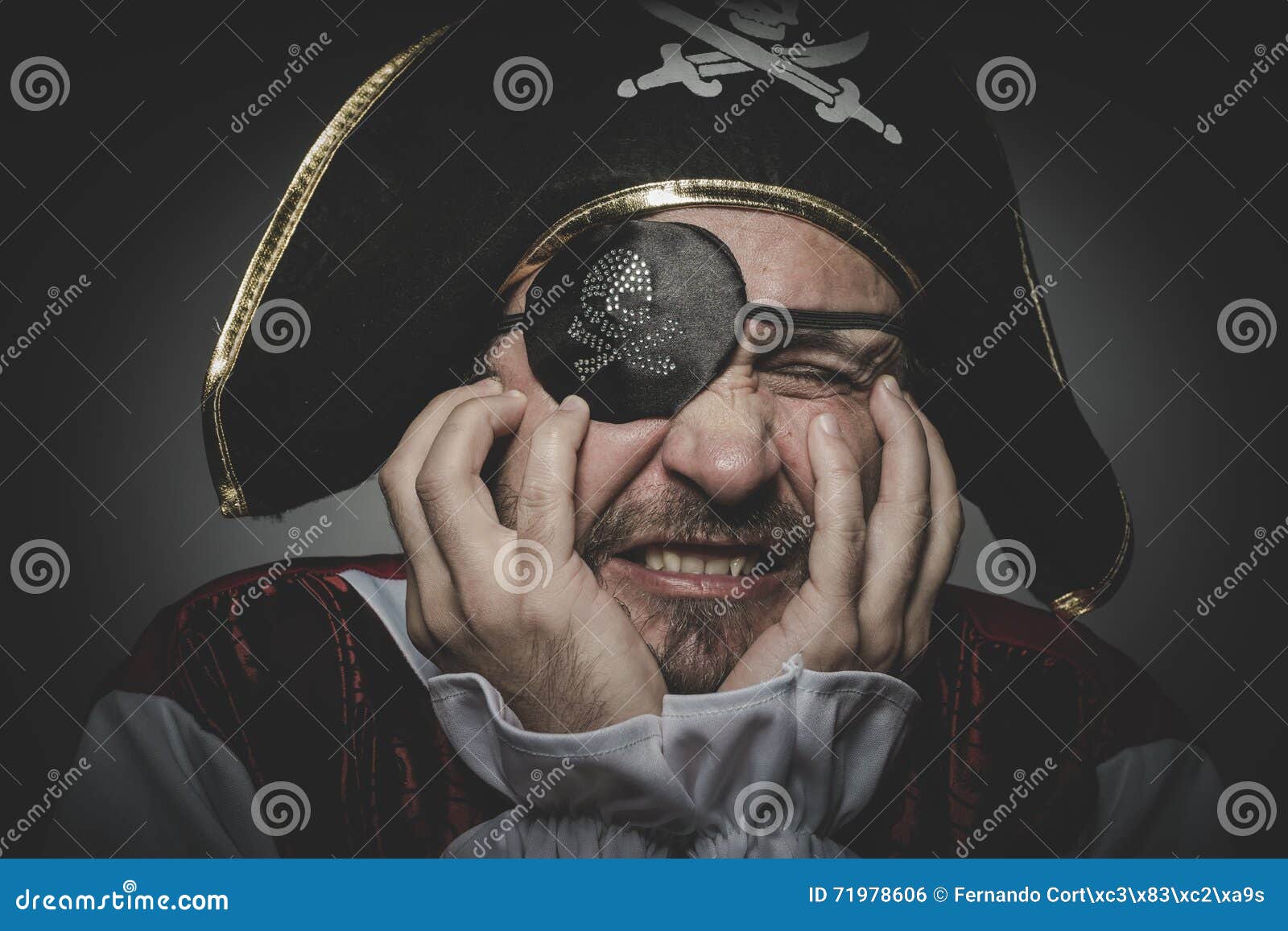 Fear Pirate with Eye Patch and Old Hat with Funny Faces and Expressive ...