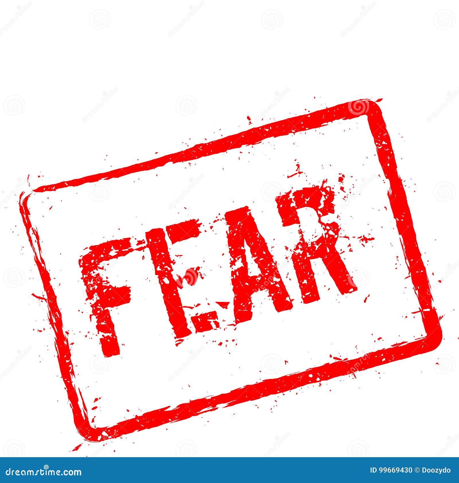Fear Red Rubber Stamp Isolated on White. Stock Vector - Illustration of ...
