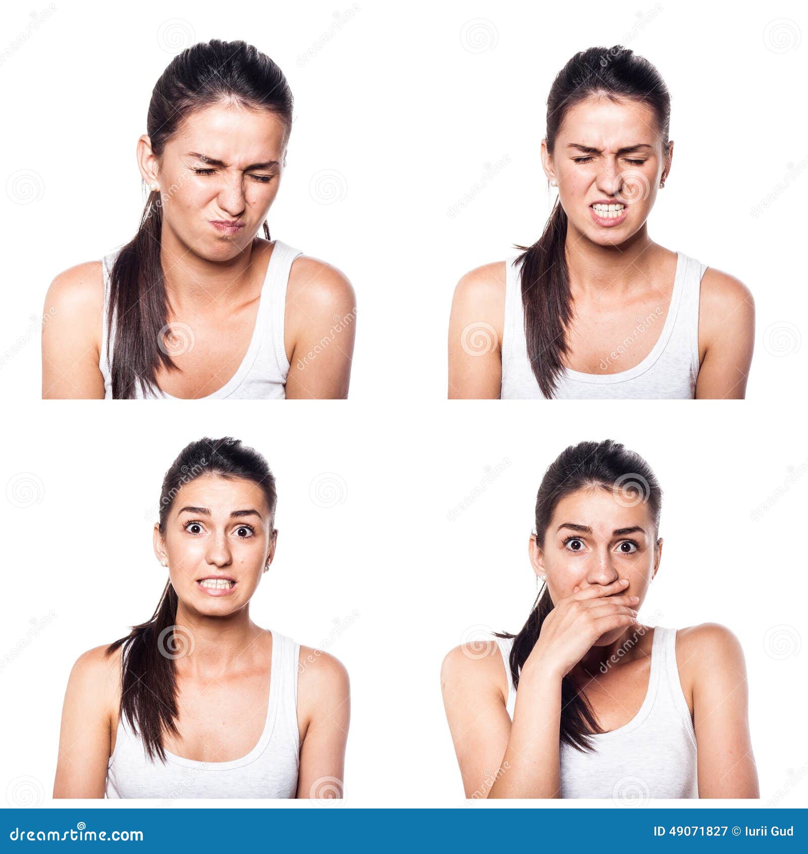 Fear, Shock, Stress Girl Composite Stock Image - Image of hair, girl ...