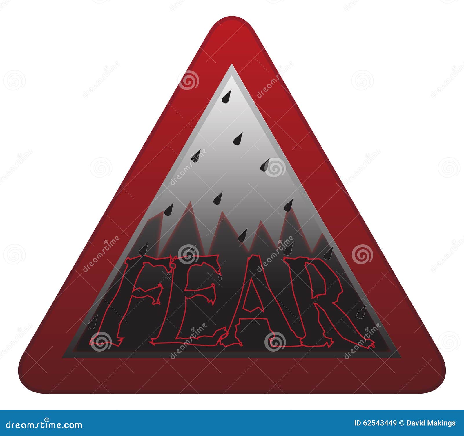 Fear Signpost stock illustration. Illustration of triangle - 62543449