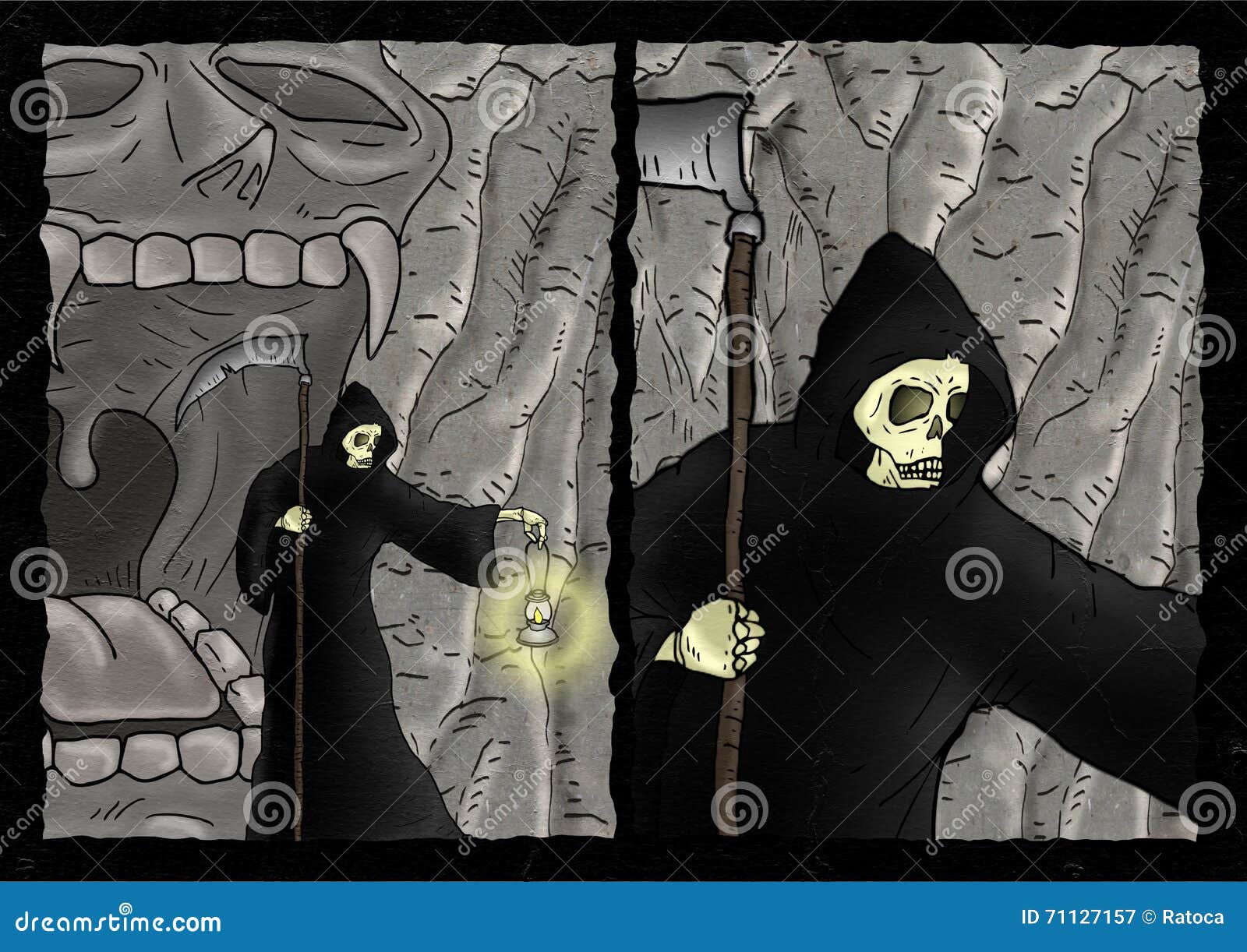 Fear skeleton comic page stock illustration. Illustration of scene ...
