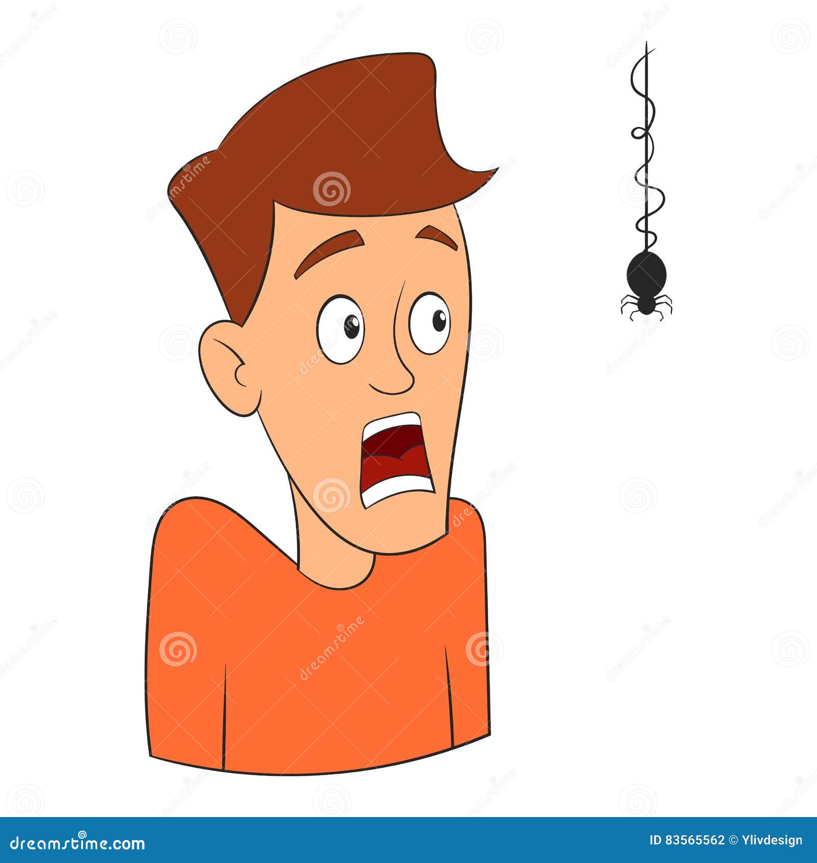 Spider Horrified Fun Cartoon Character Vector Illustration ...