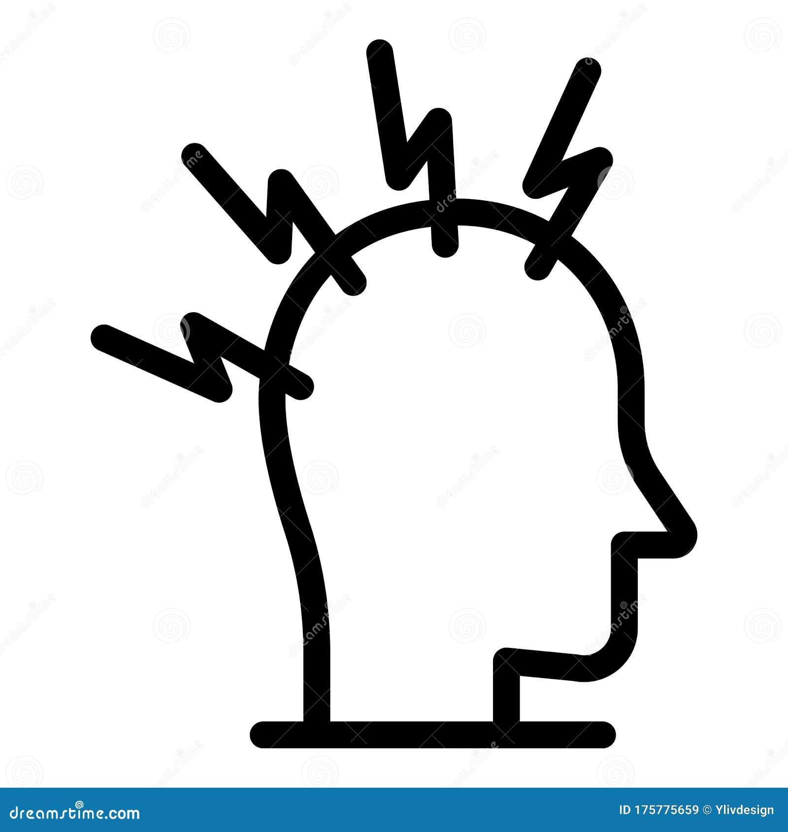 Fear Stress Icon Outline Style Stock Vector Illustration Of Isolated