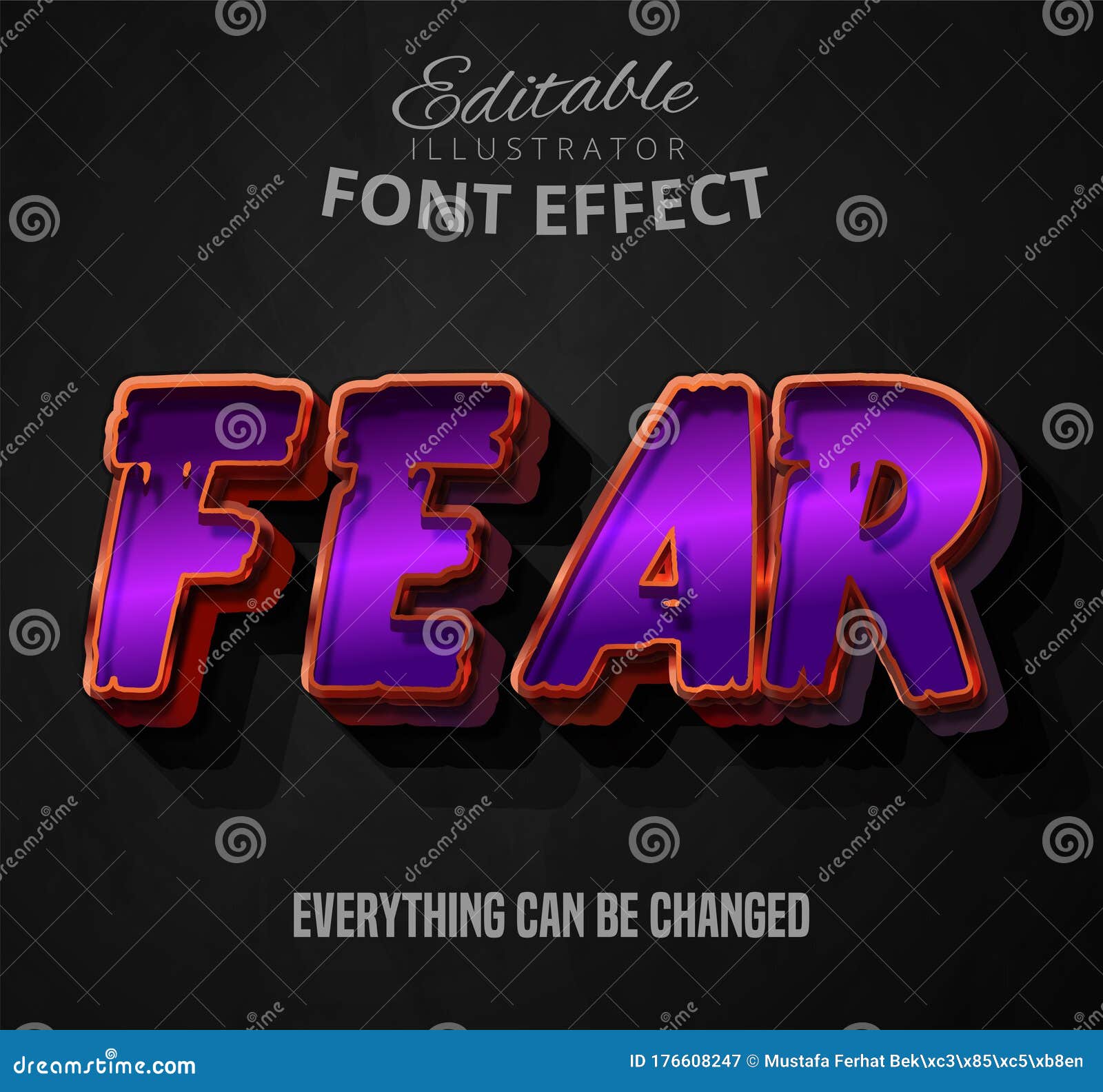Fear Text, Editable Font Effect Stock Image - Image of fear, strong ...