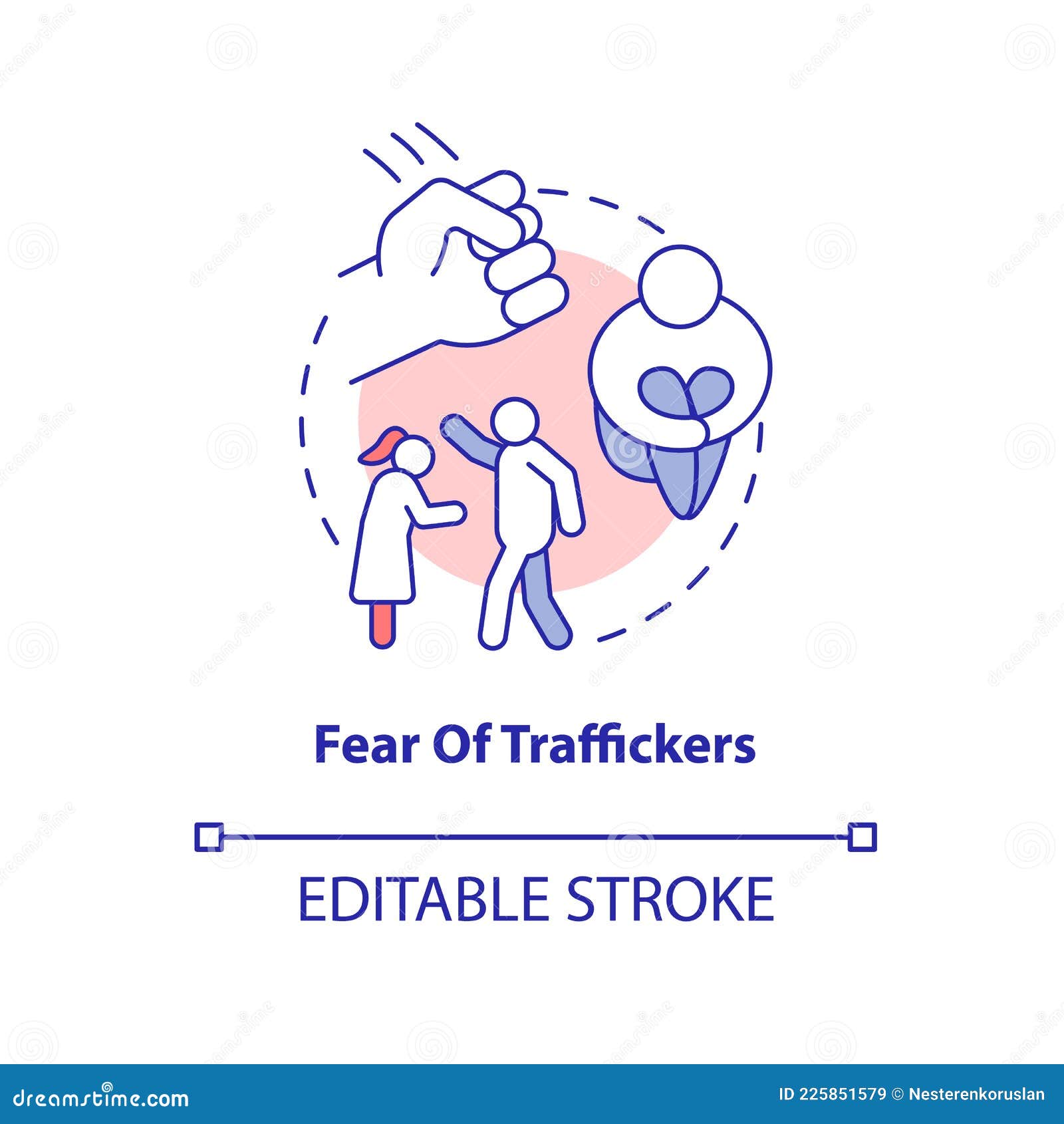 Fear of Traffickers Concept Icon Stock Vector - Illustration of vector ...