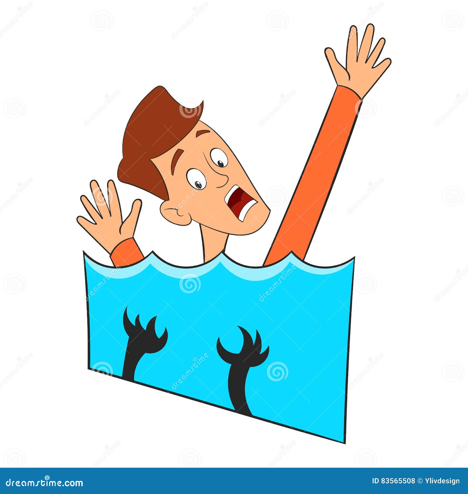 Fear of Water Icon, Cartoon Style Stock Vector - Illustration of alone ...