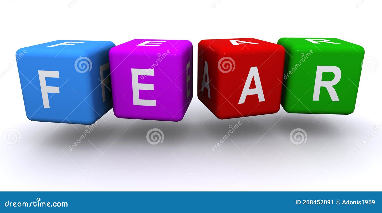 Fear word block on white stock illustration. Illustration of emotion ...