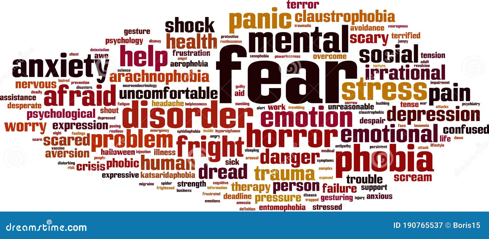 Fear word cloud concept stock vector. Illustration of dread - 190765537