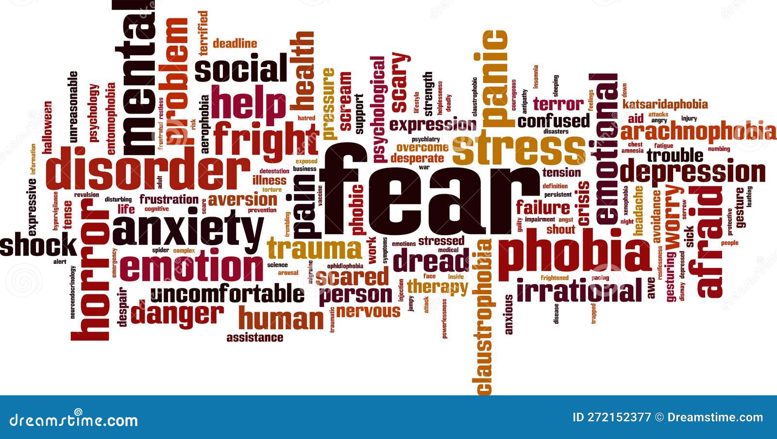 Fear word cloud concept stock vector. Illustration of ophidiophobia ...