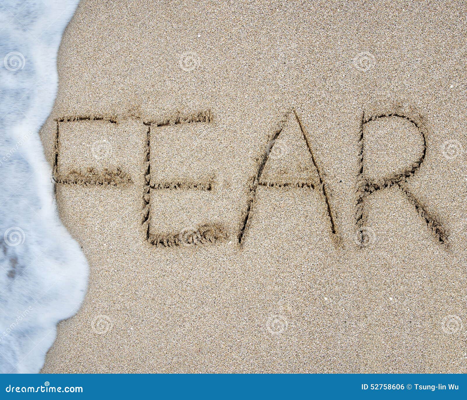 Fear Word Written On Wooden Blocks And Stethoscope On Light Blue ...