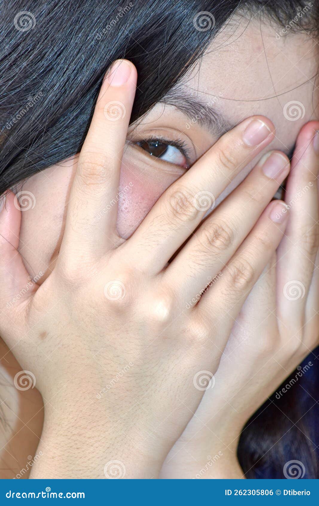 A Fearful Beautiful Female stock photo. Image of alarmed - 262305806