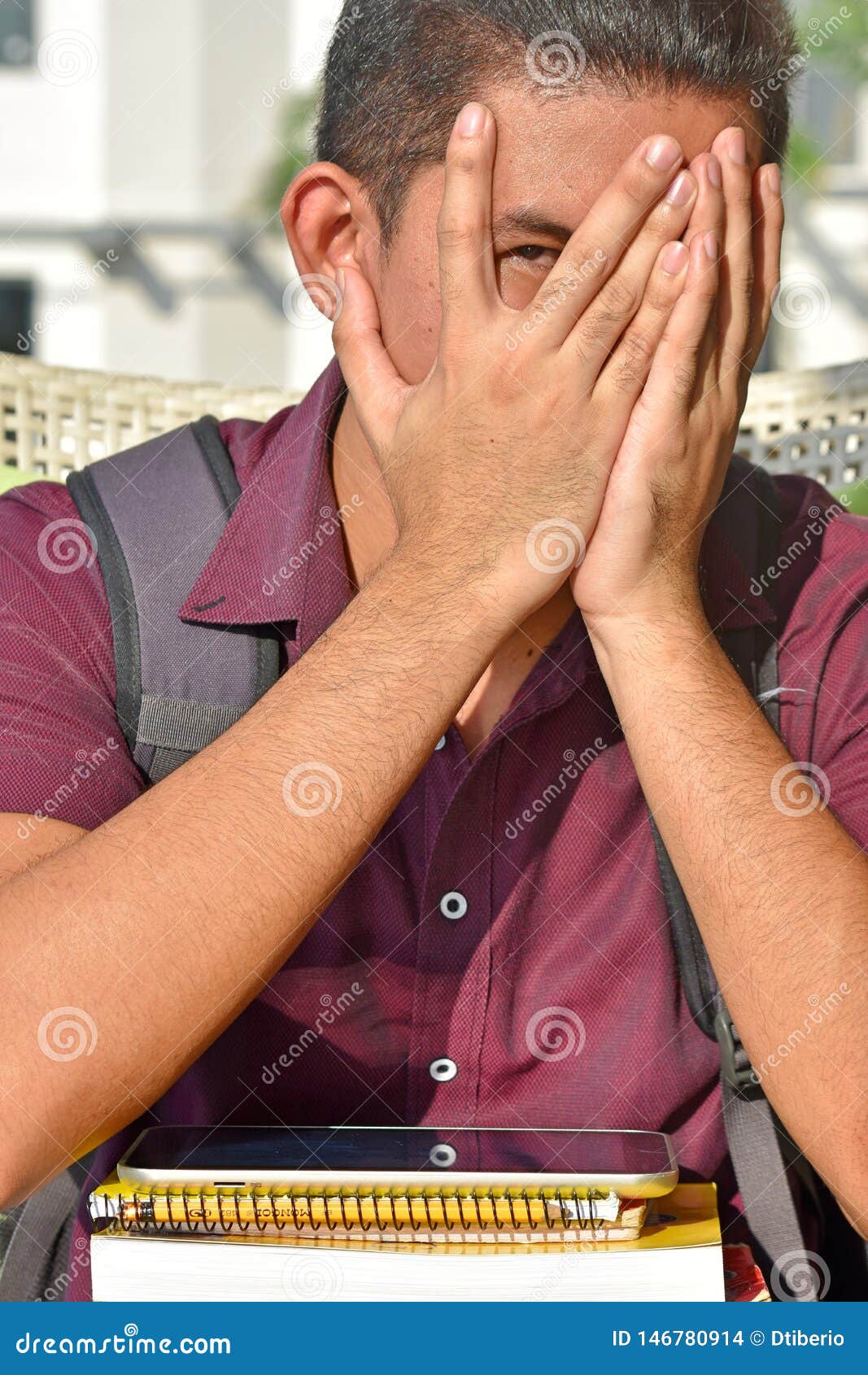 A Fearful Boy Student stock photo. Image of friend, scholars - 146780914