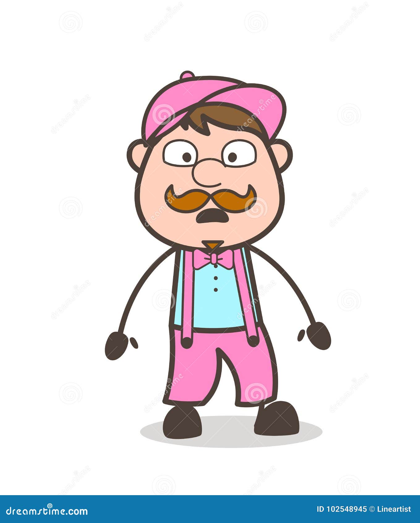 Fearful Cartoon Mailman Character Face Expression Stock Photography ...