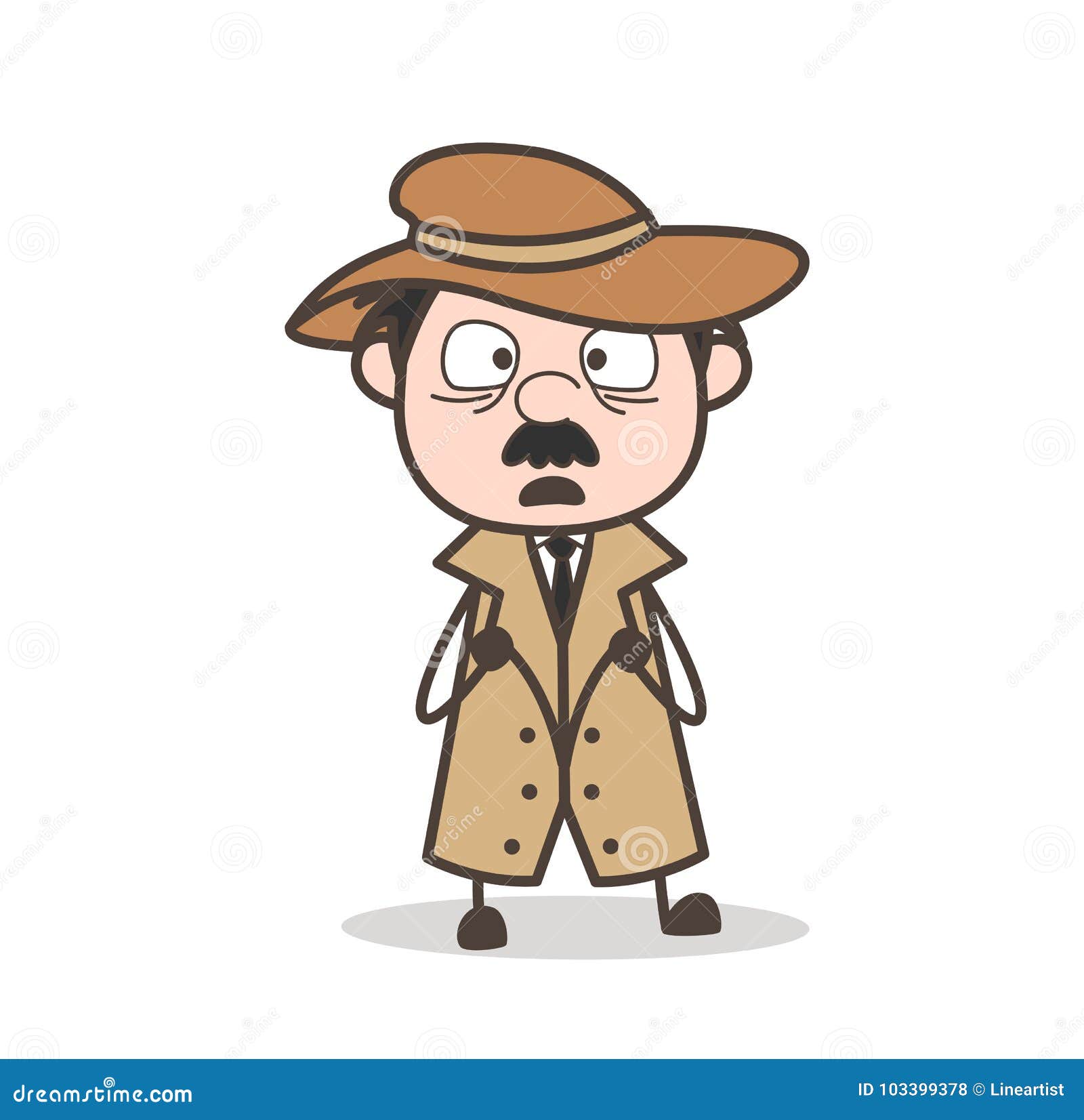 Fearful Cartoon Mailman Character Face Expression Stock Photography ...