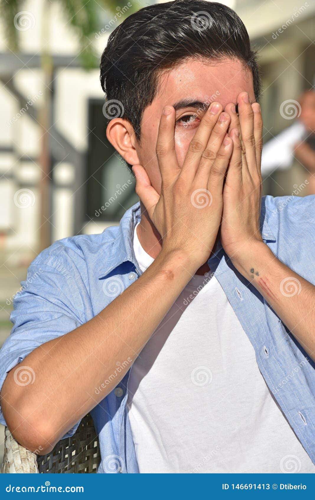 Fearful Handsome Filipino Person Stock Image - Image of scary ...