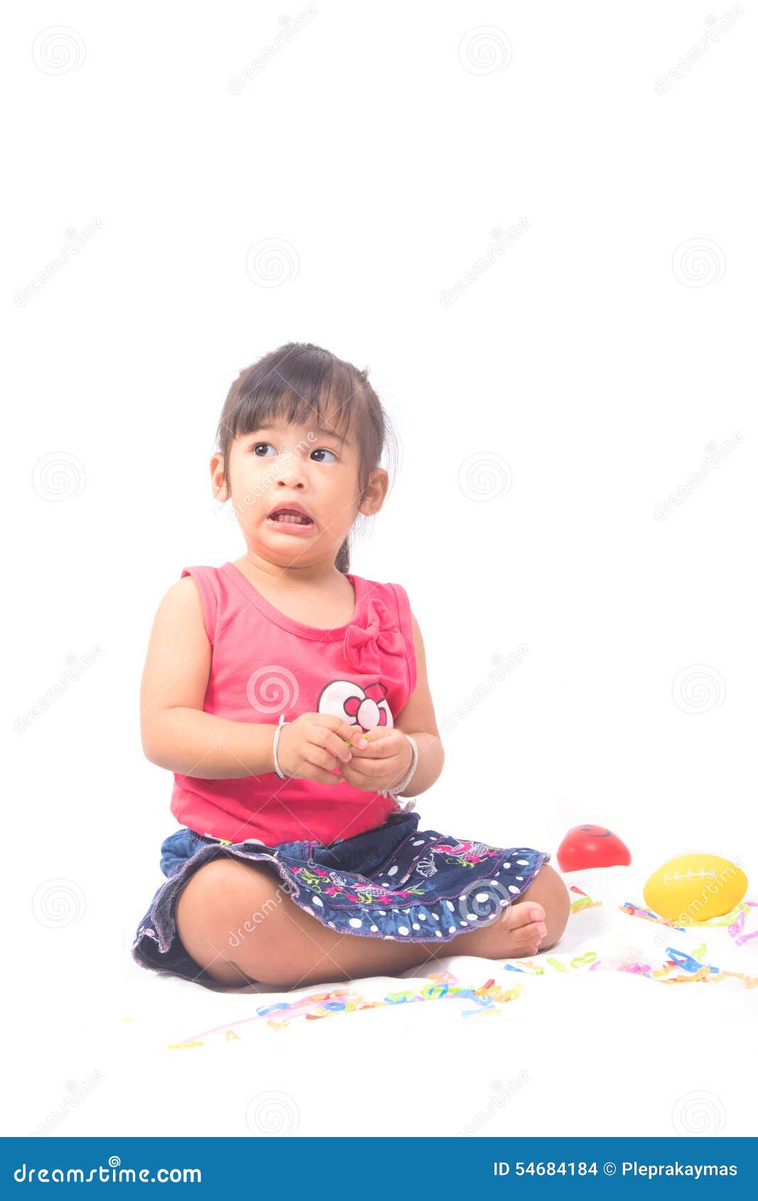 A fearful little baby girl stock photo. Image of child - 54684184