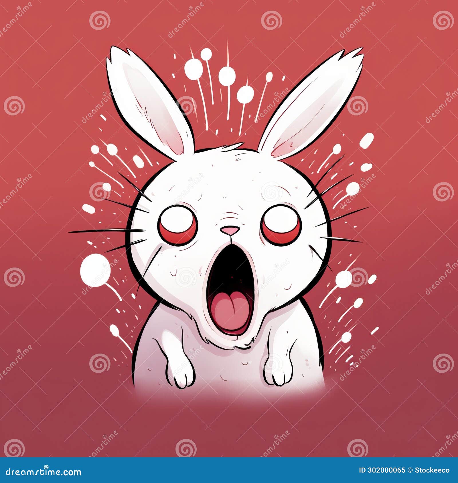Nightmarish Rabbit: A Harsh Realism Cartoon Illustration ...
