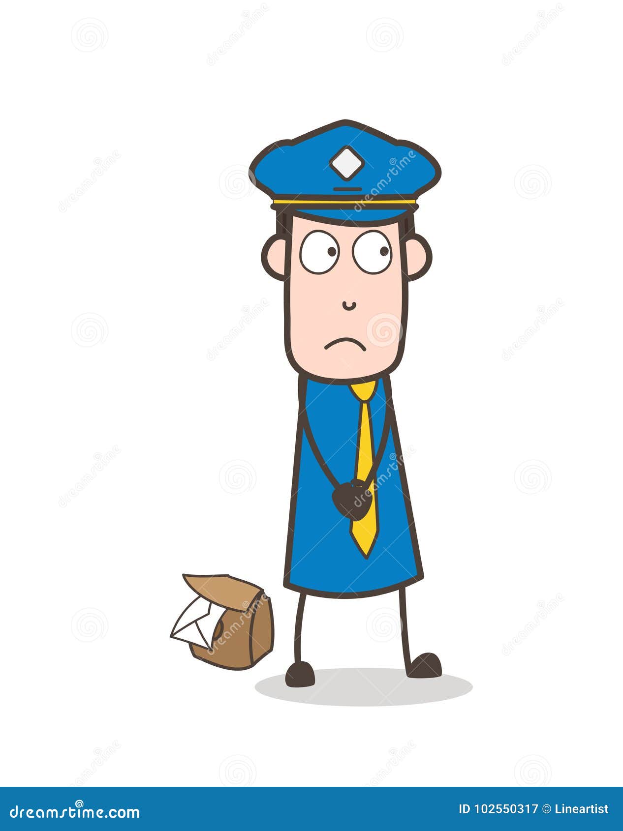 Fearful Mailman Face Expression Vector Stock Illustration ...