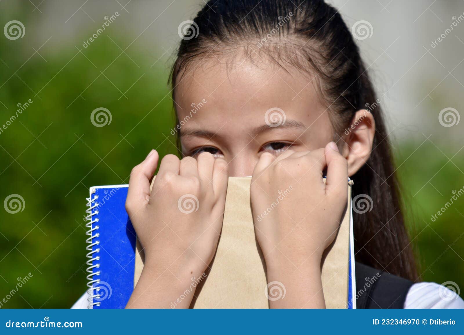 A Fearful Pretty Girl Student Stock Photo - Image of fear, young: 232346970