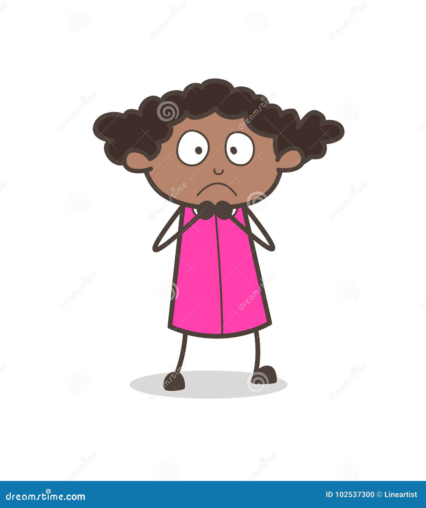 Fearful Scared Girl Face Expression Vector Stock Illustration ...