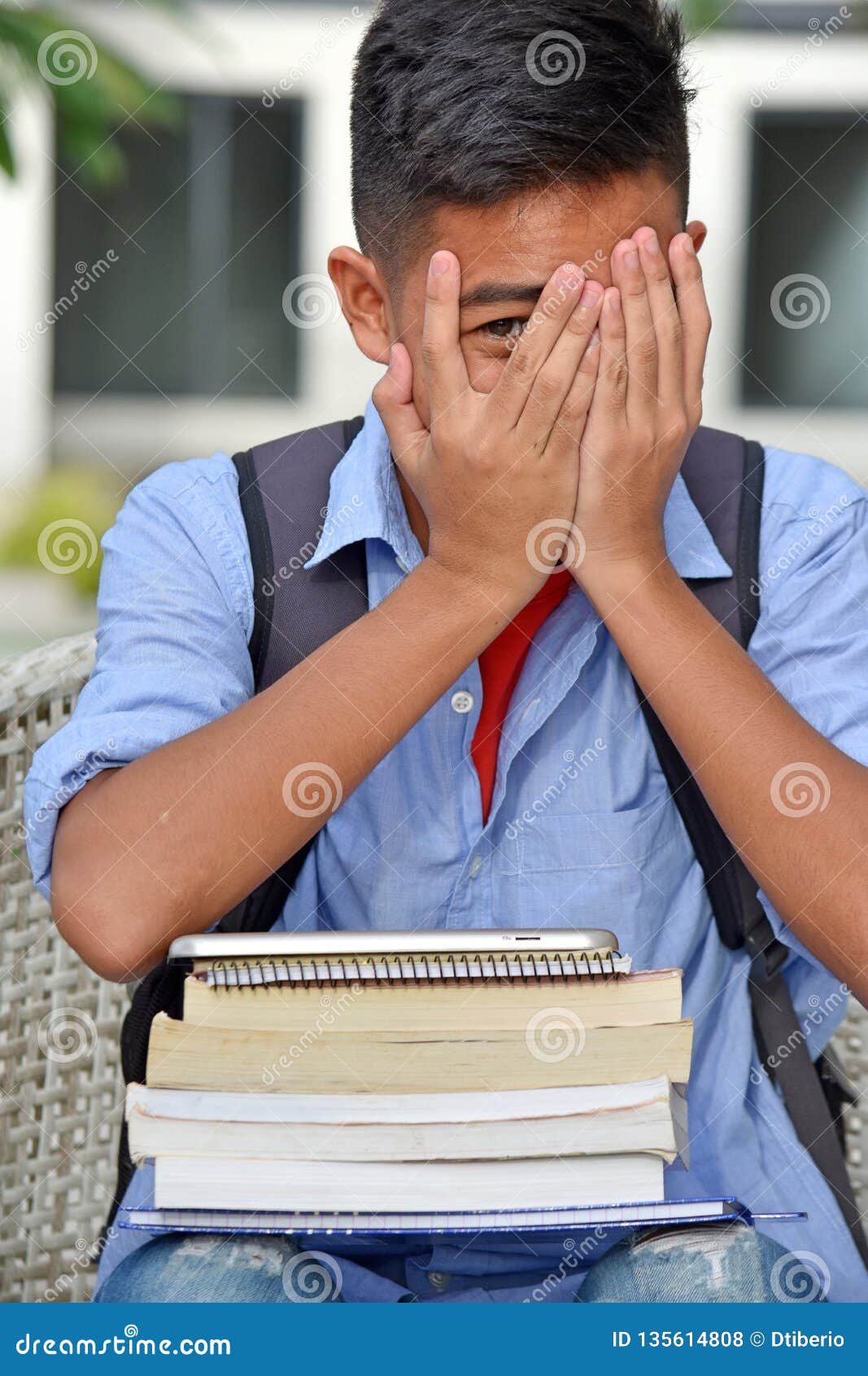 Fearful University Boy Student Stock Photo - Image of pupils, panic ...