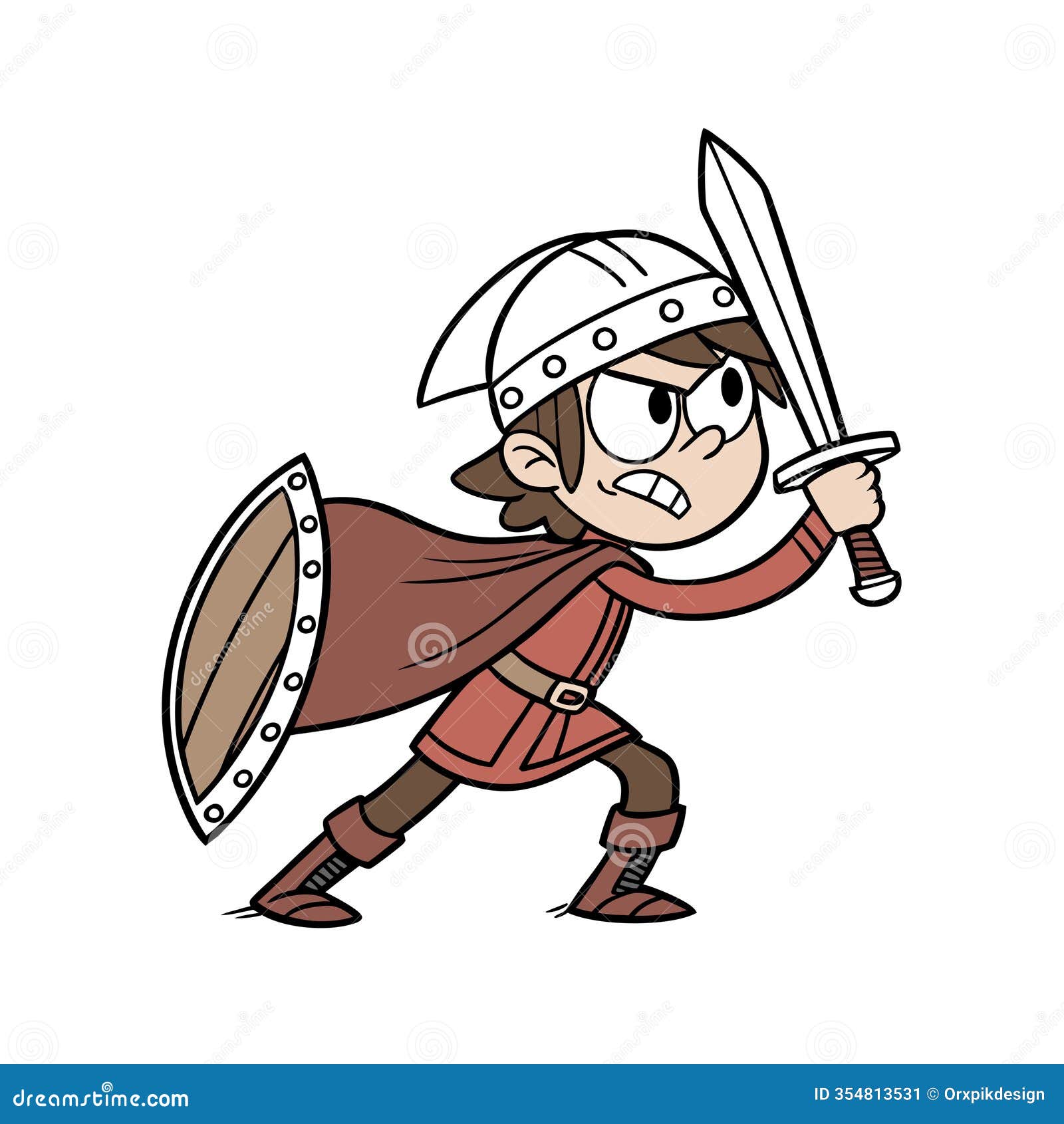 Fearless Boy with Helmet and Style Stock Illustration - Illustration of ...