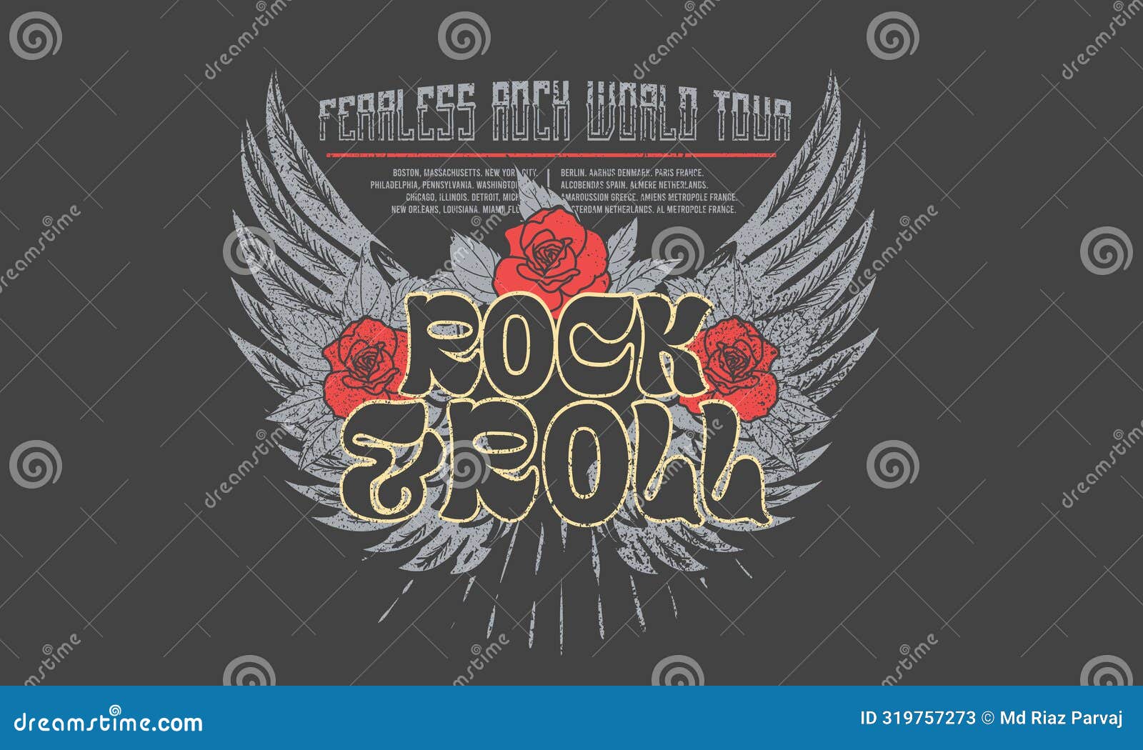 Rose Fearless Artwork. Music World Tour. Cartoon Vector | CartoonDealer ...