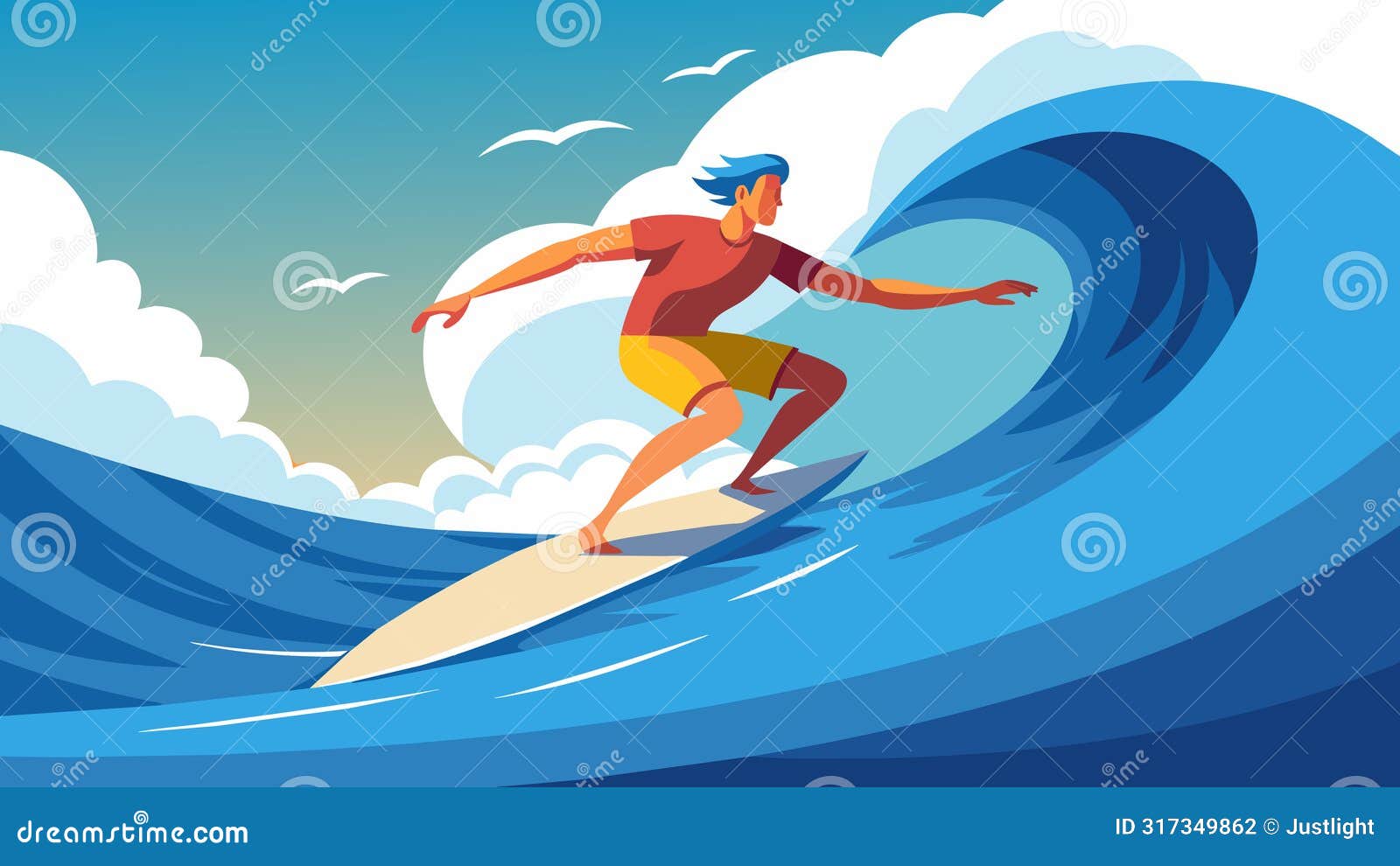 A Fearless Surfer Performs A Daring Maneuver As They Ride Down The Face ...