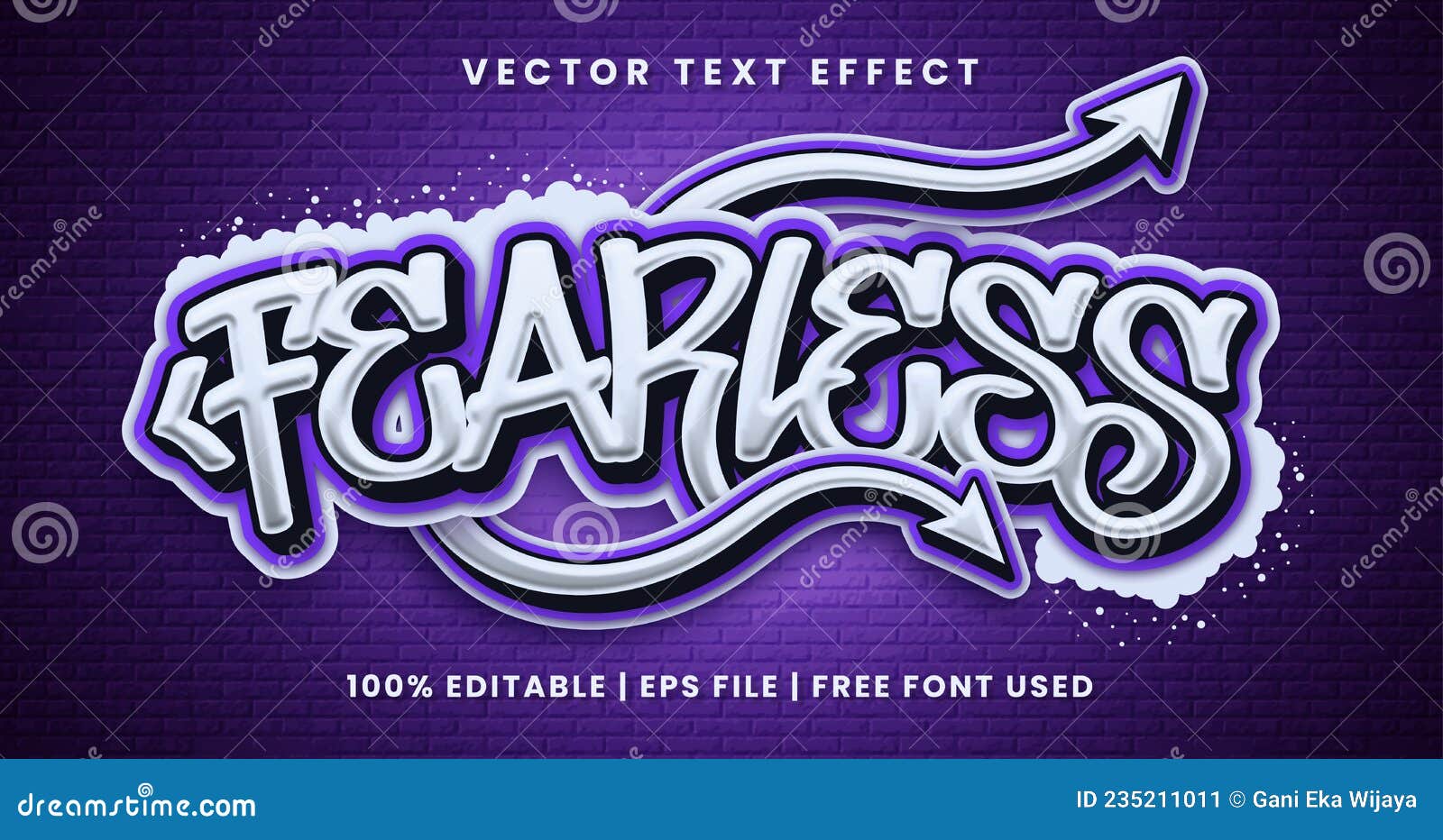 Fearless Text 3d Graffiti Style Stock Vector - Illustration of font ...