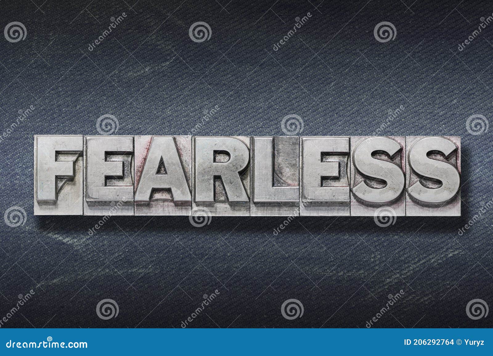 Fearless word den stock photo. Image of letterpress - 206292764