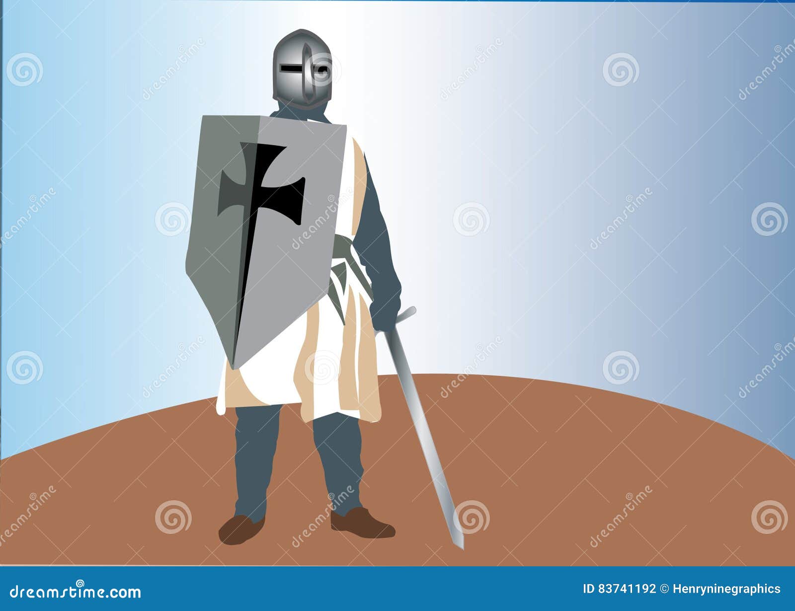 Knight Of Templar On Horse Cartoon Vector | CartoonDealer.com #216359123
