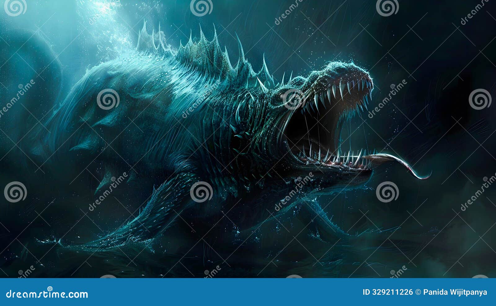 A Fearsome Primordial Deep Sea Creature with a Gaping Maw of Razor ...