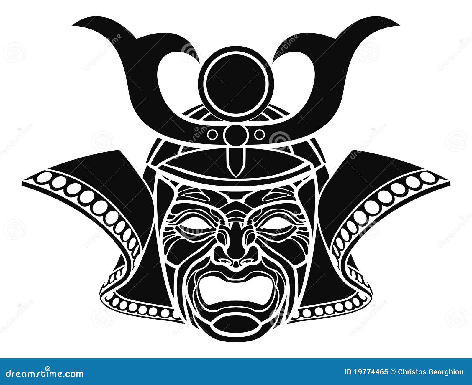 Samurai Mask Cartoon Vector | CartoonDealer.com #76136861