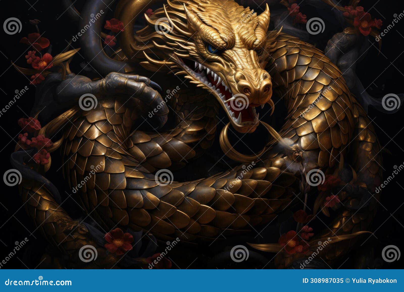 Samurai Serpent Snake Creature. Generate Ai Stock Image | CartoonDealer ...