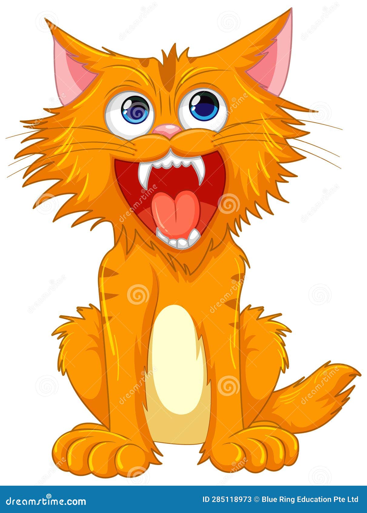 Fearsome Yellow Cat Cartoon Stock Vector - Illustration of artistic ...