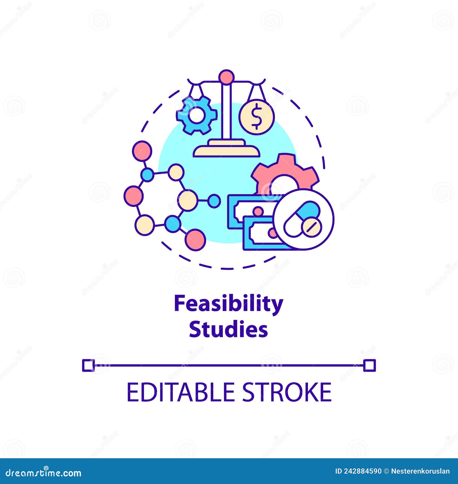 Feasibility Studies Concept Icon Stock Vector - Illustration of linear ...