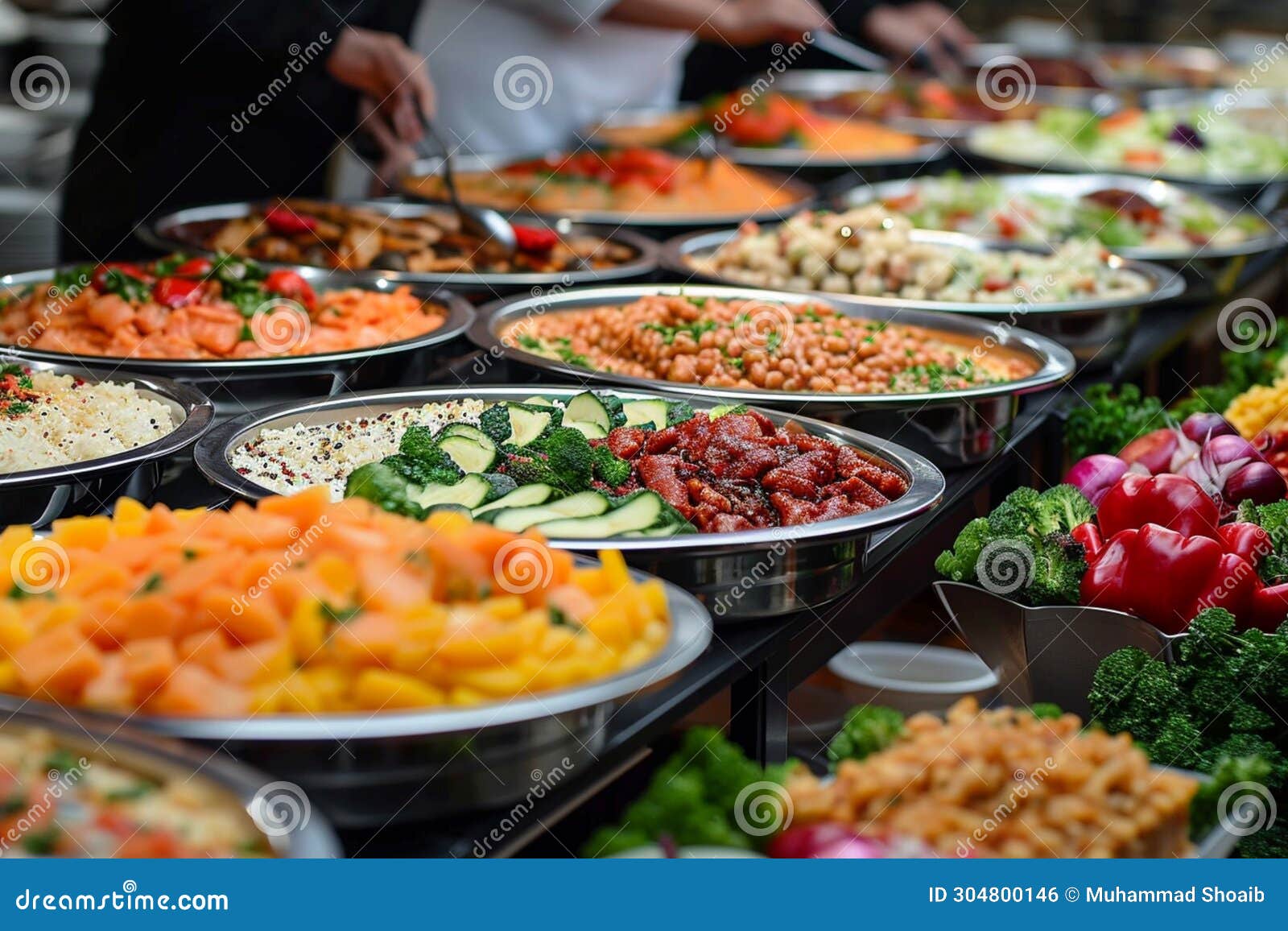 Feast Array A Captivating View Of Assorted Dishes On Buffet Stock Image ...