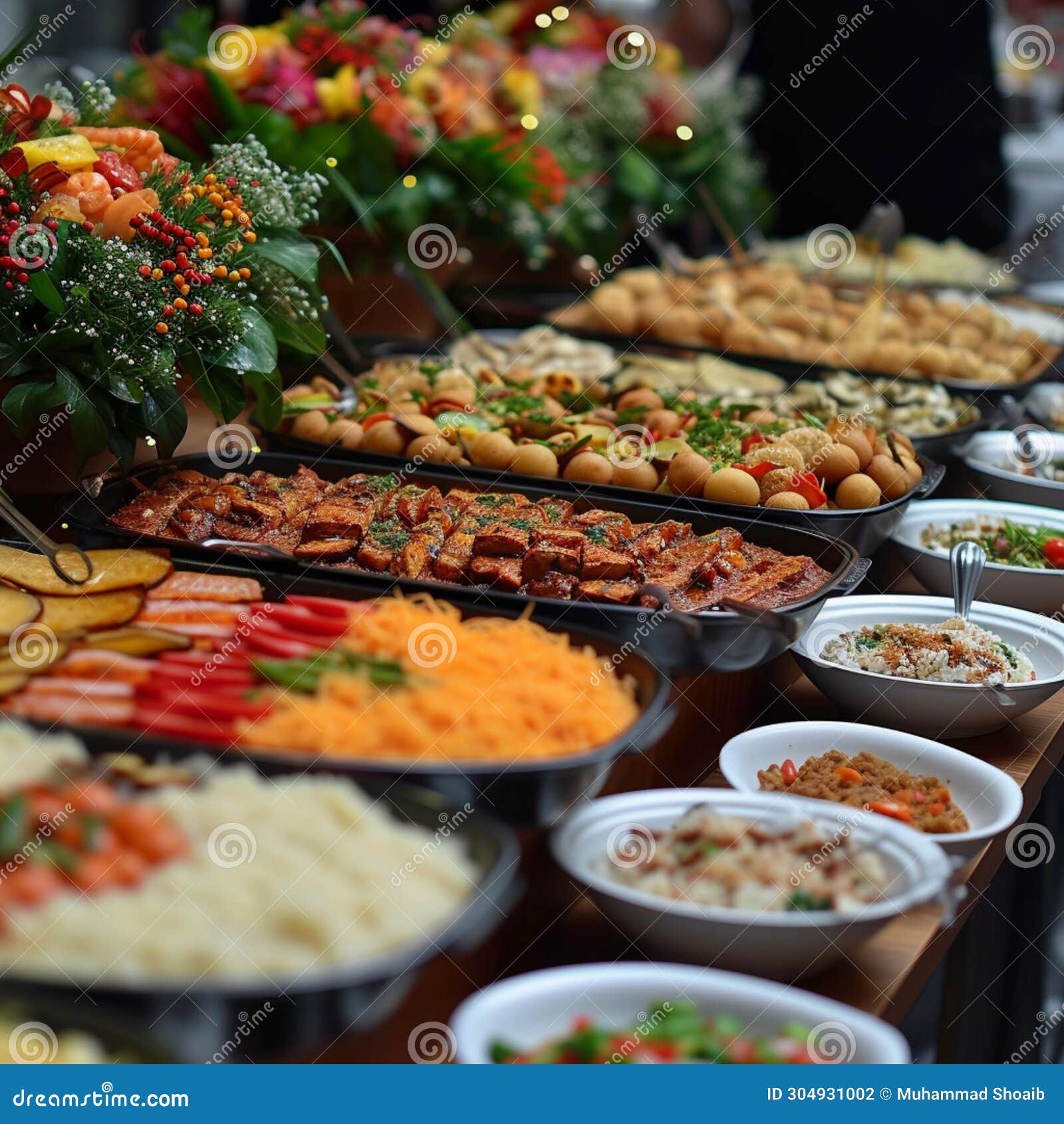 Feast Array A Captivating View Of Assorted Dishes On Buffet Stock Image ...
