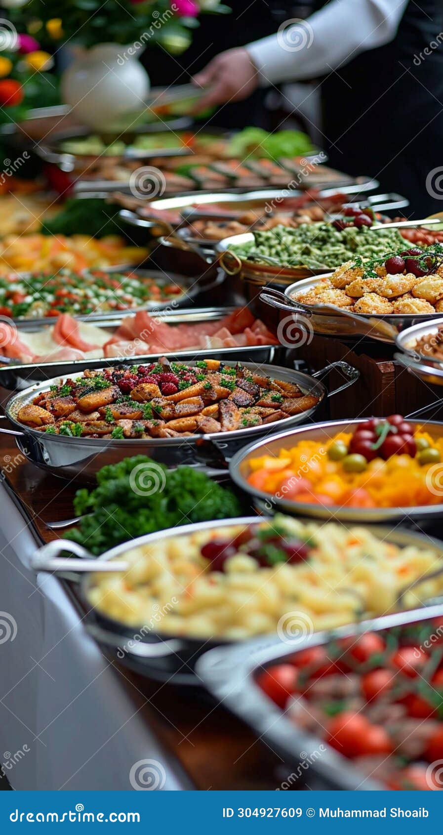 Feast Array A Captivating View Of Assorted Dishes On Buffet Stock Image ...