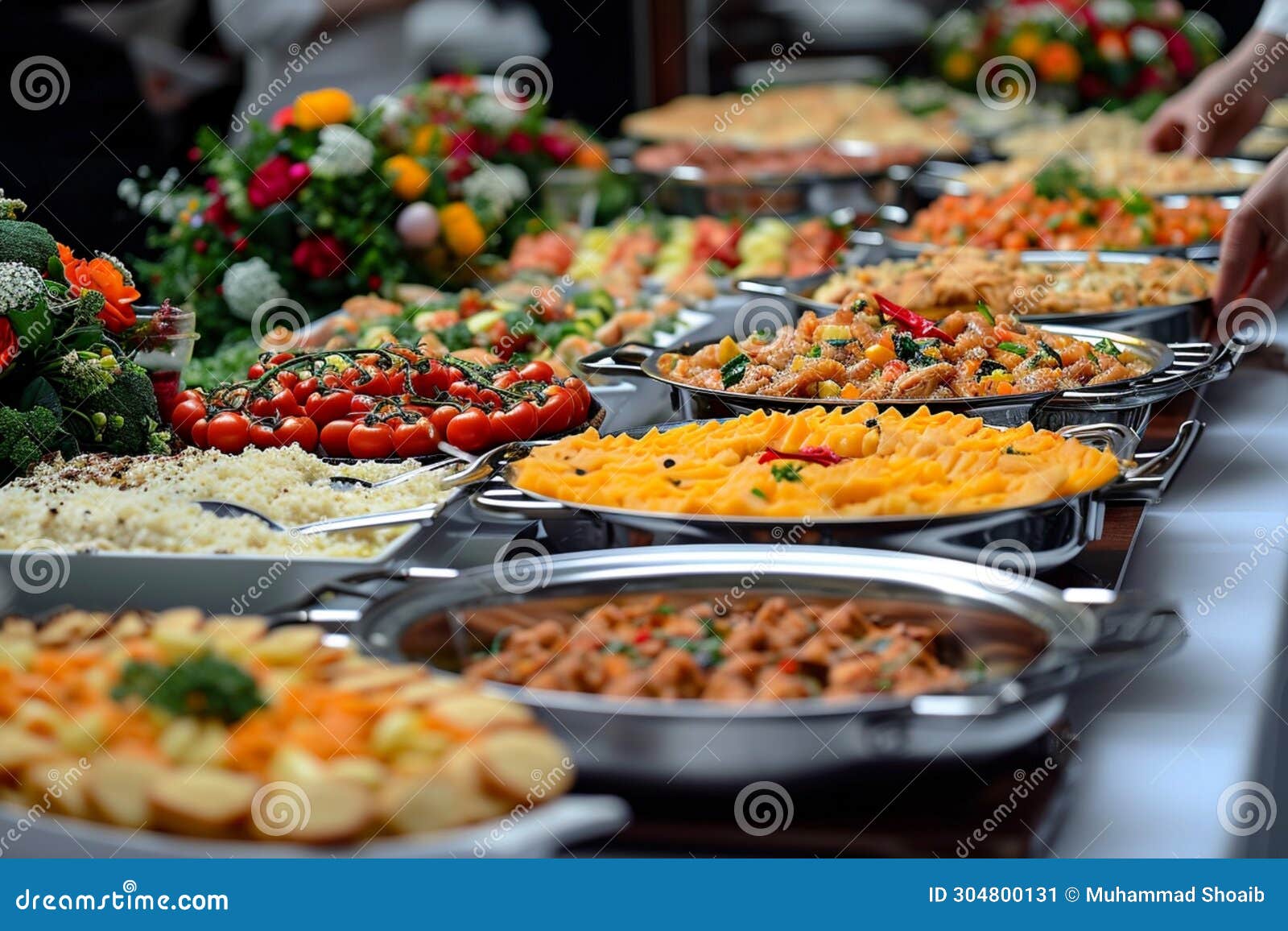 Feast Array A Captivating View Of Assorted Dishes On Buffet Stock Image ...