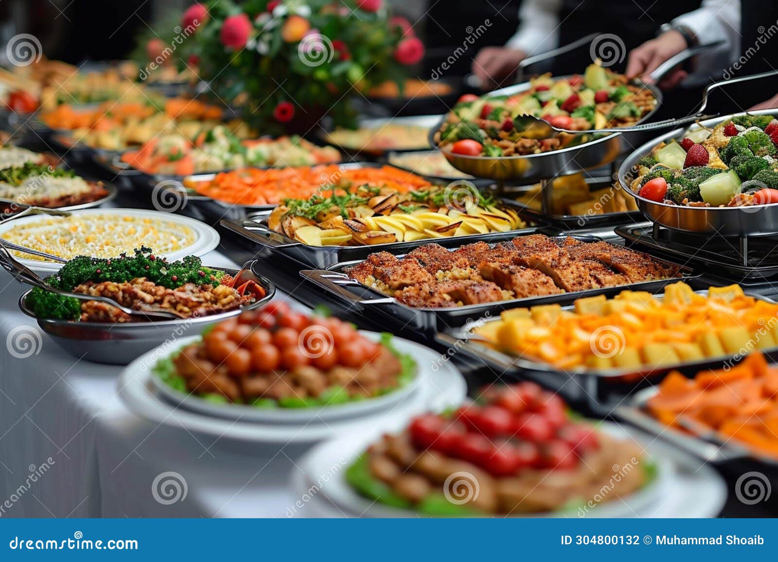 Feast Array A Captivating View Of Assorted Dishes On Buffet Stock Image ...