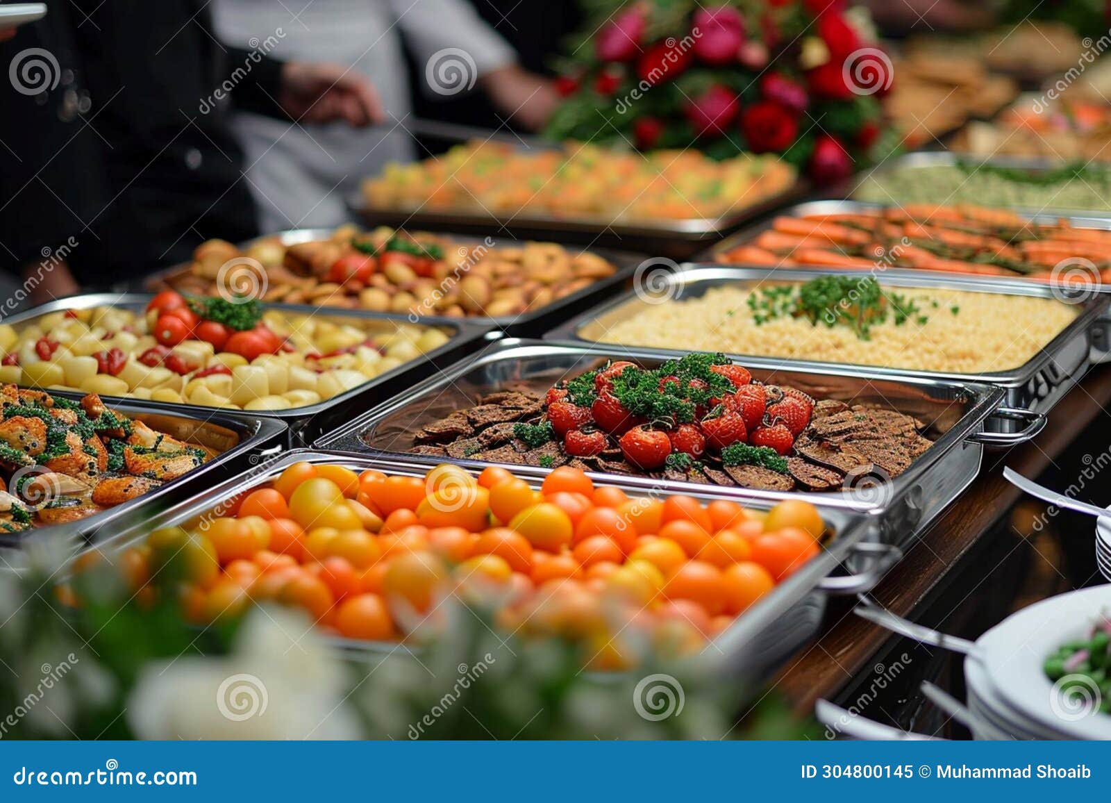 Feast Array A Captivating View Of Assorted Dishes On Buffet Royalty ...