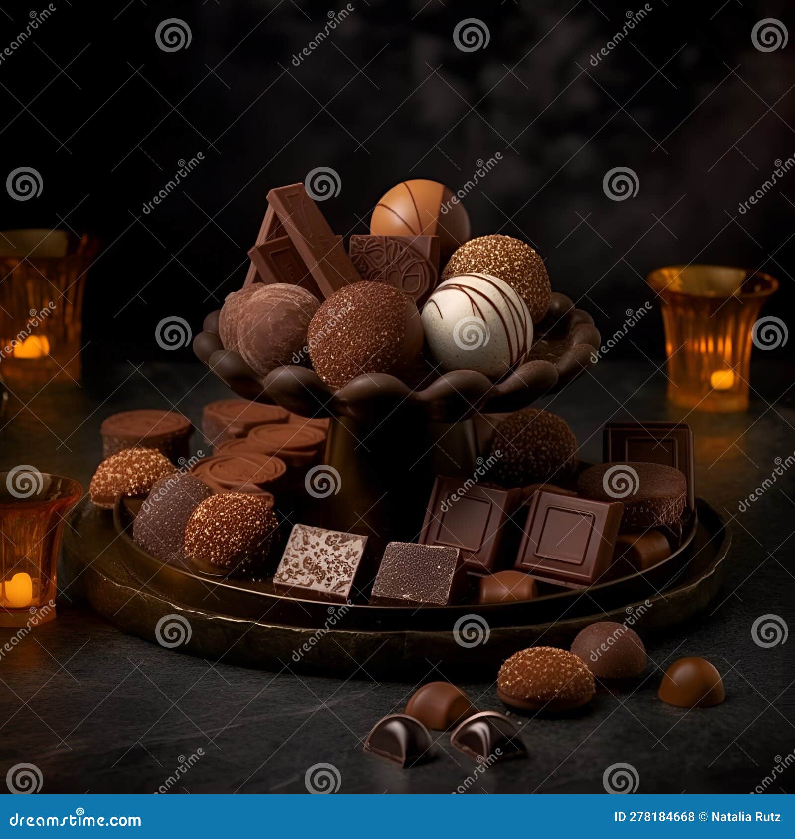 Feast of Chocolate Temptations Stock Illustration - Illustration of ...