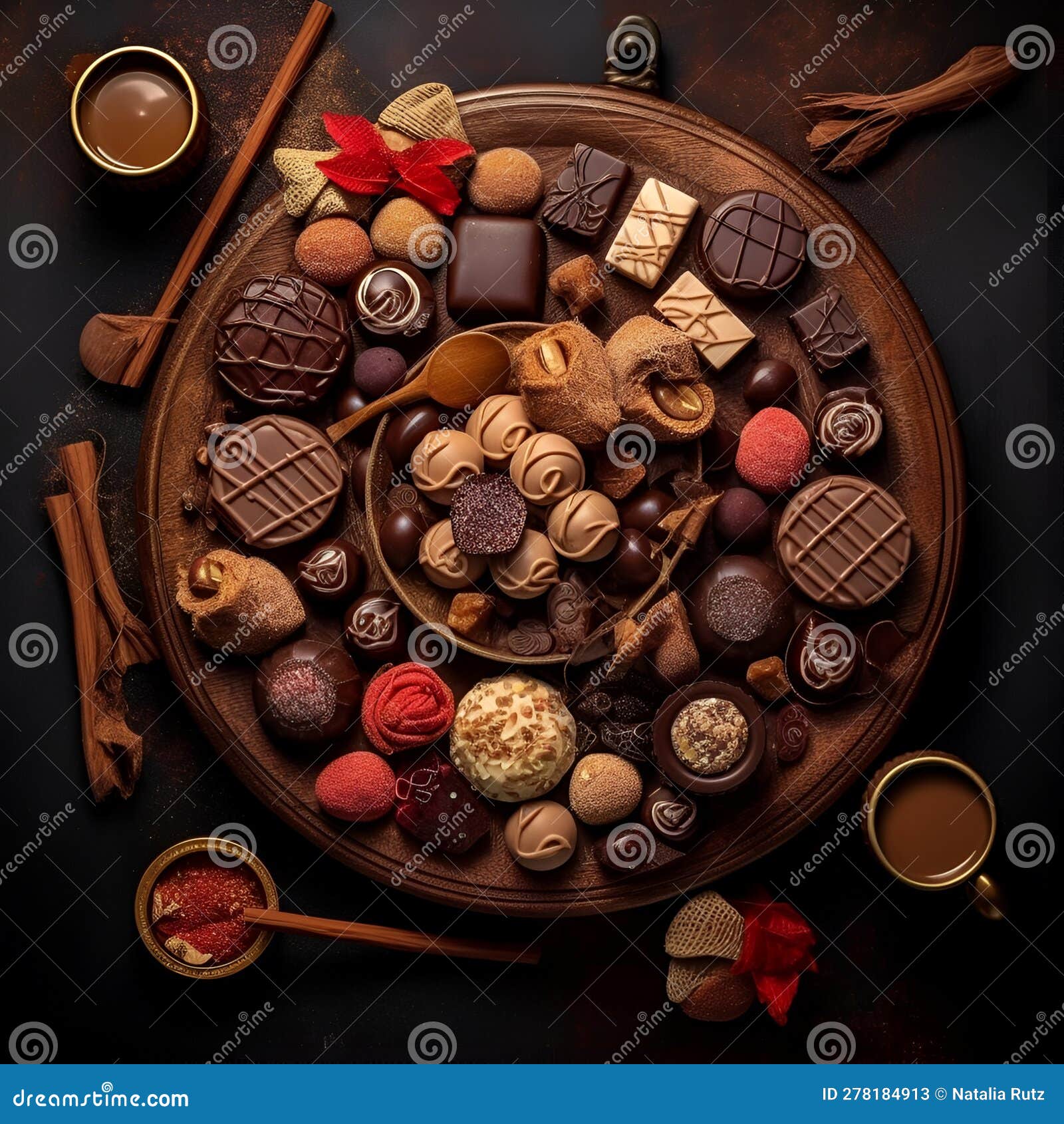 Feast of Chocolate Temptations Stock Illustration - Illustration of ...